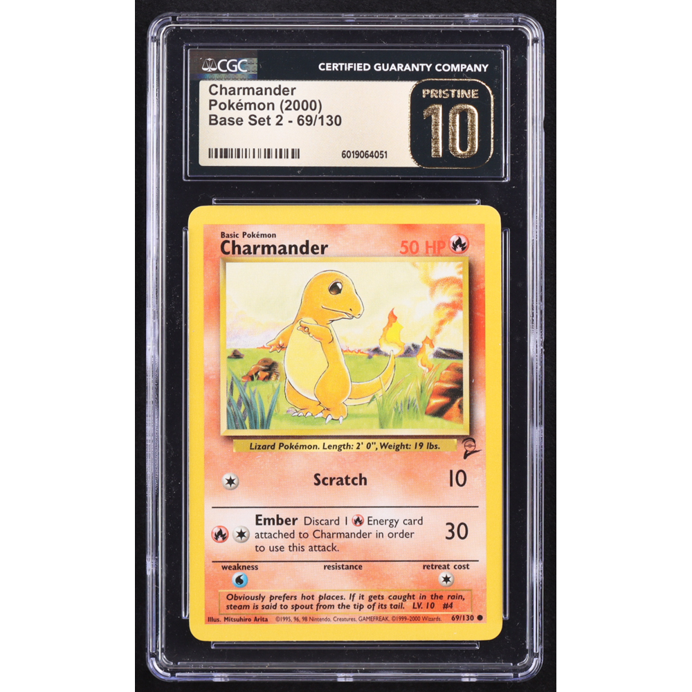 Charmander 2000 Pokemon TCG Base 2 #69 (CGC 10 | Pristine Black Label ...
