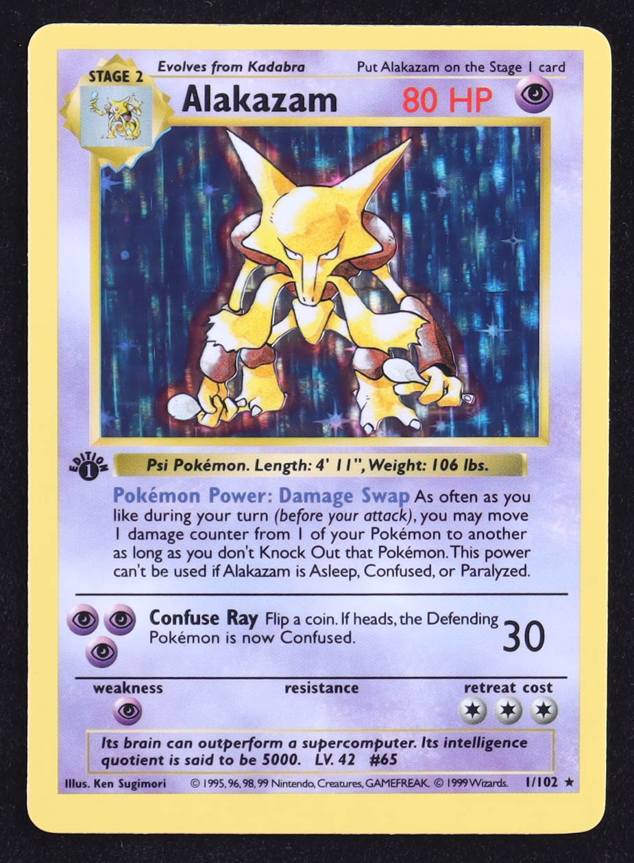 Alakazam 1999 Pokemon Base 1st Edition Shadowless #1 HOLO | Pristine Auction