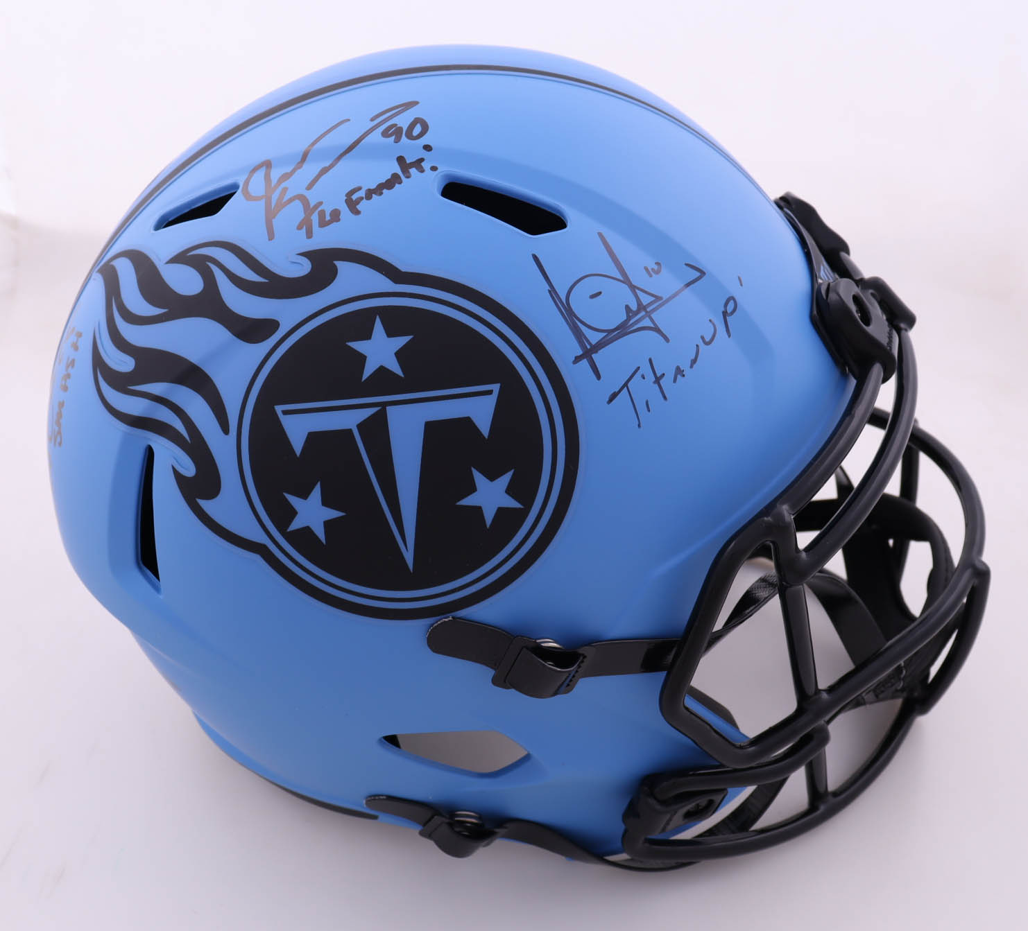 Titans Full-Size Rave Alternate Speed Helmet Signed By (4) With Chirs ...