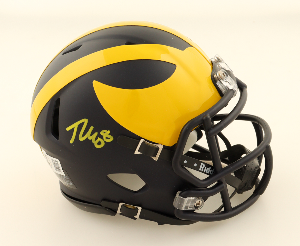 Tyler Morris Signed Michigan Wolverines Speed Mini Helmet (Beckett ...