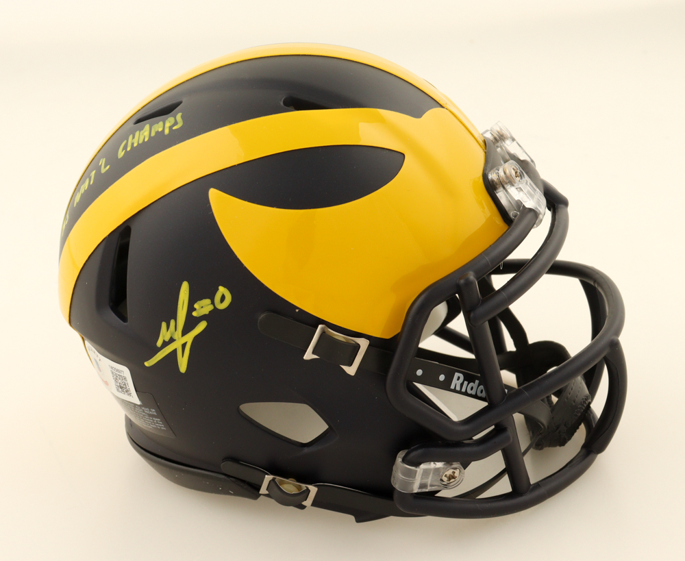 Mike Sainristil Signed Michigan Wolverines Speed Mini Helmet Inscribed ...