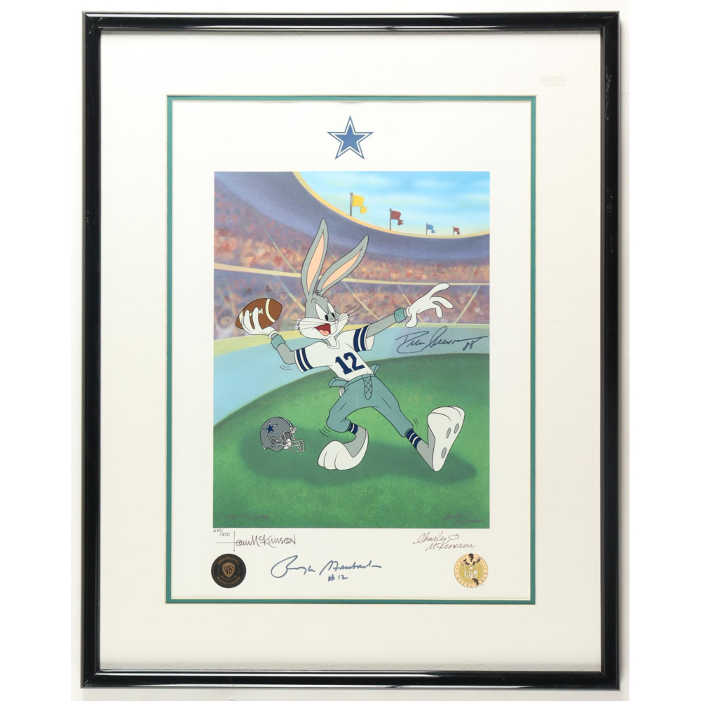 Roger Staubach & Drew Pearson Signed LE "The Hail Mary" Custom Framed ...