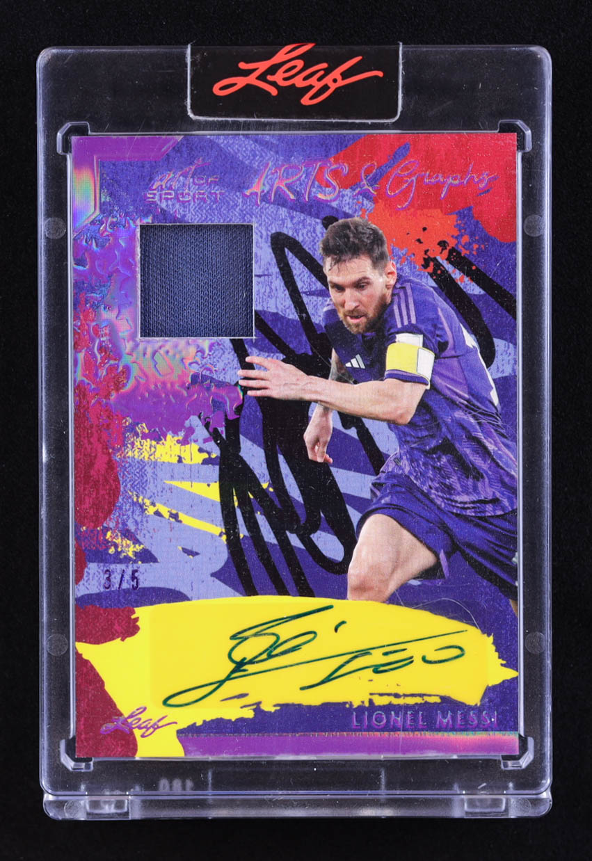 Lionel Messi 2023 Leaf Art of Sport Arts & Graphs Purple #AGLM1 AU #3/5 ...