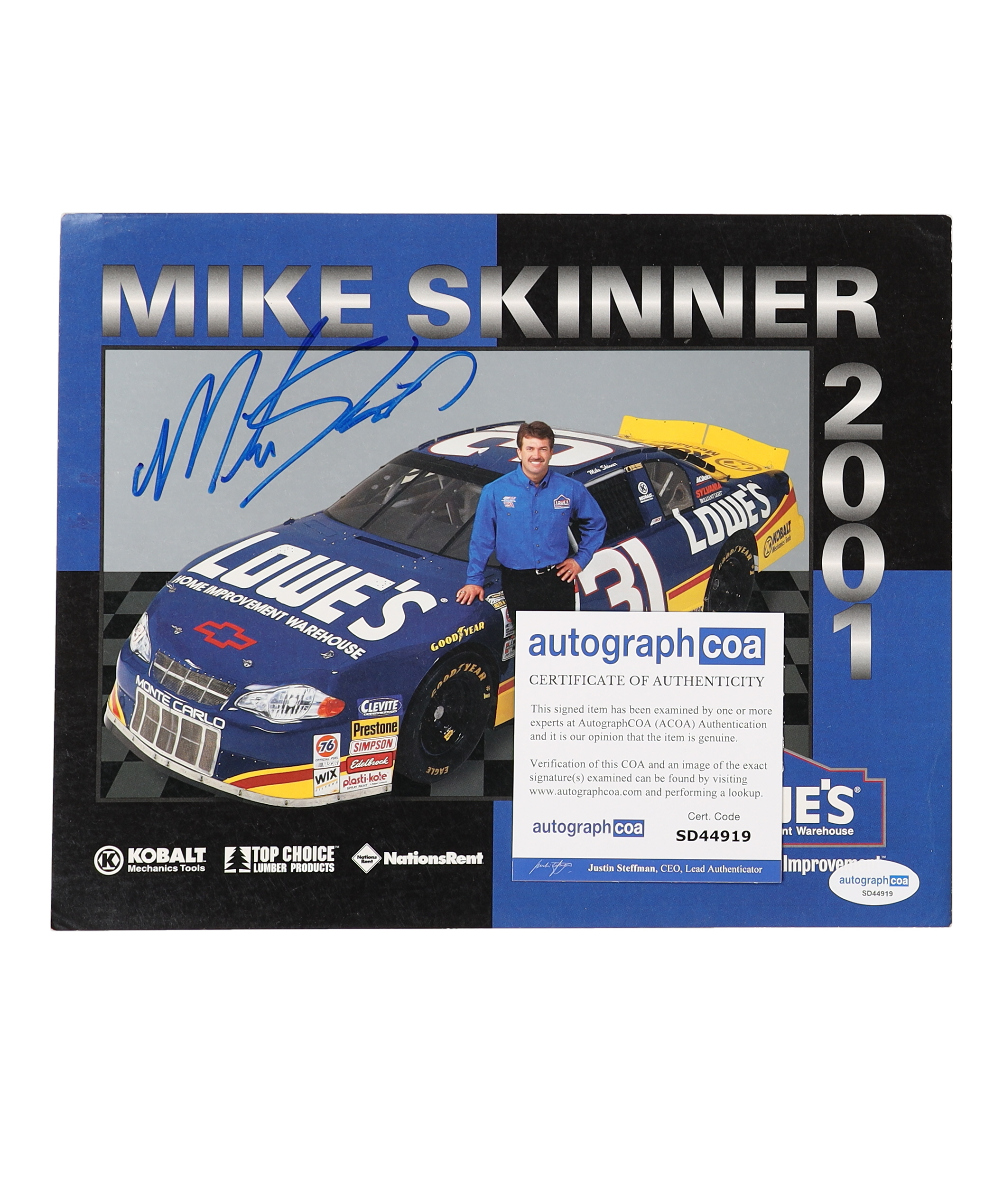 Mike Skinner Signed NASCAR 8x10 Photo (AutographCOA) | Pristine Auction
