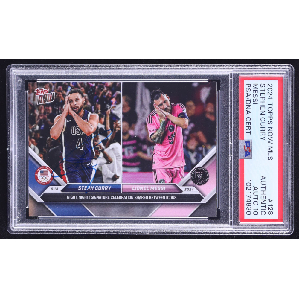 Stephen Curry Signed 2024 Topps Now MLS #128 / Lionel Messi (PSA ...