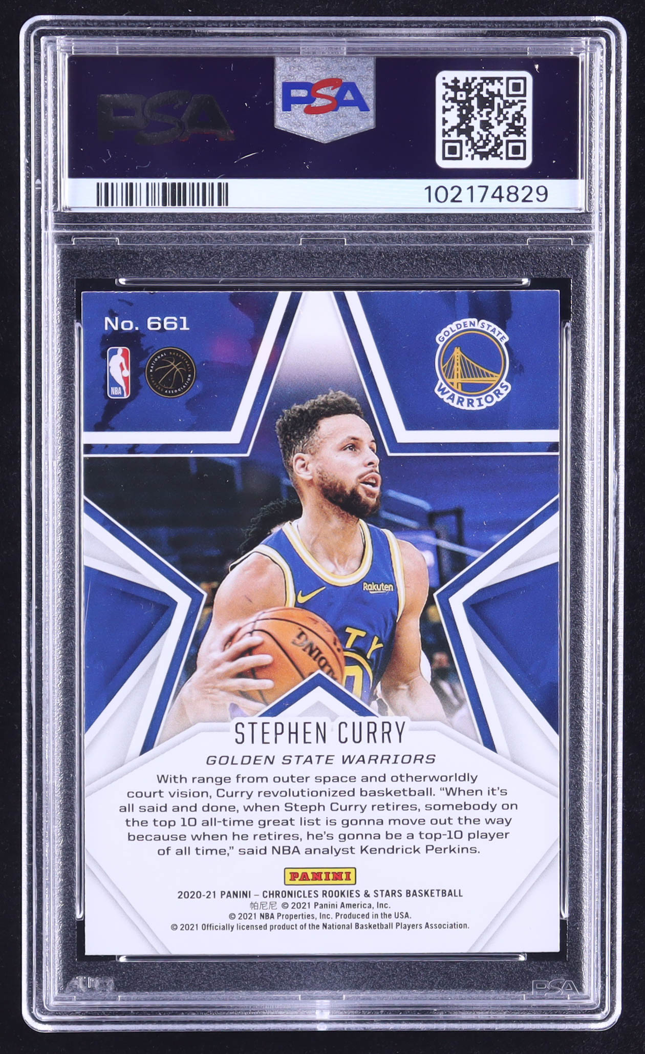Stephen Curry Signed 2020-21 Panini Chronicles #661 / Rookies and Stars ...
