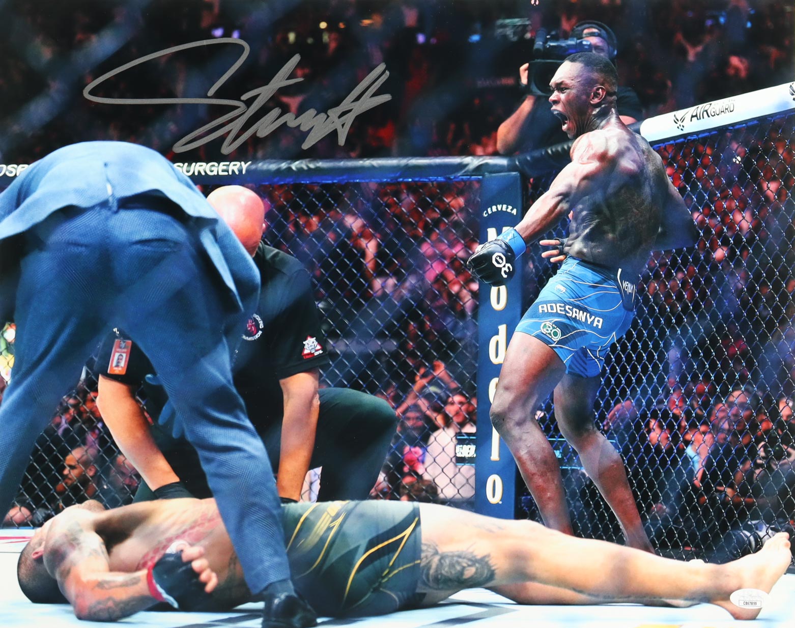 Israel Adesanya Signed MMA 16x20 Photo (JSA) | Pristine Auction