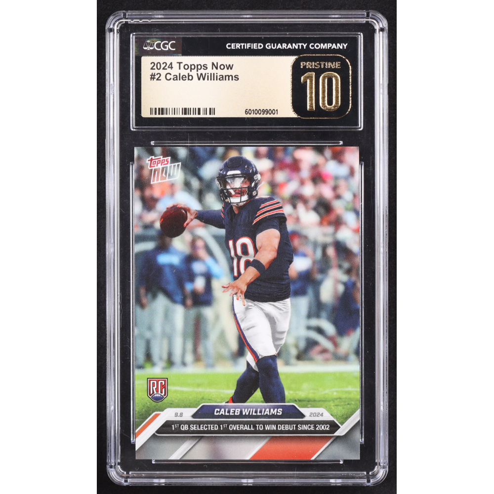 Caleb Williams 2024 Topps Now #2 RC (CGC 10 | Pristine Black Label) | Pristine Auction