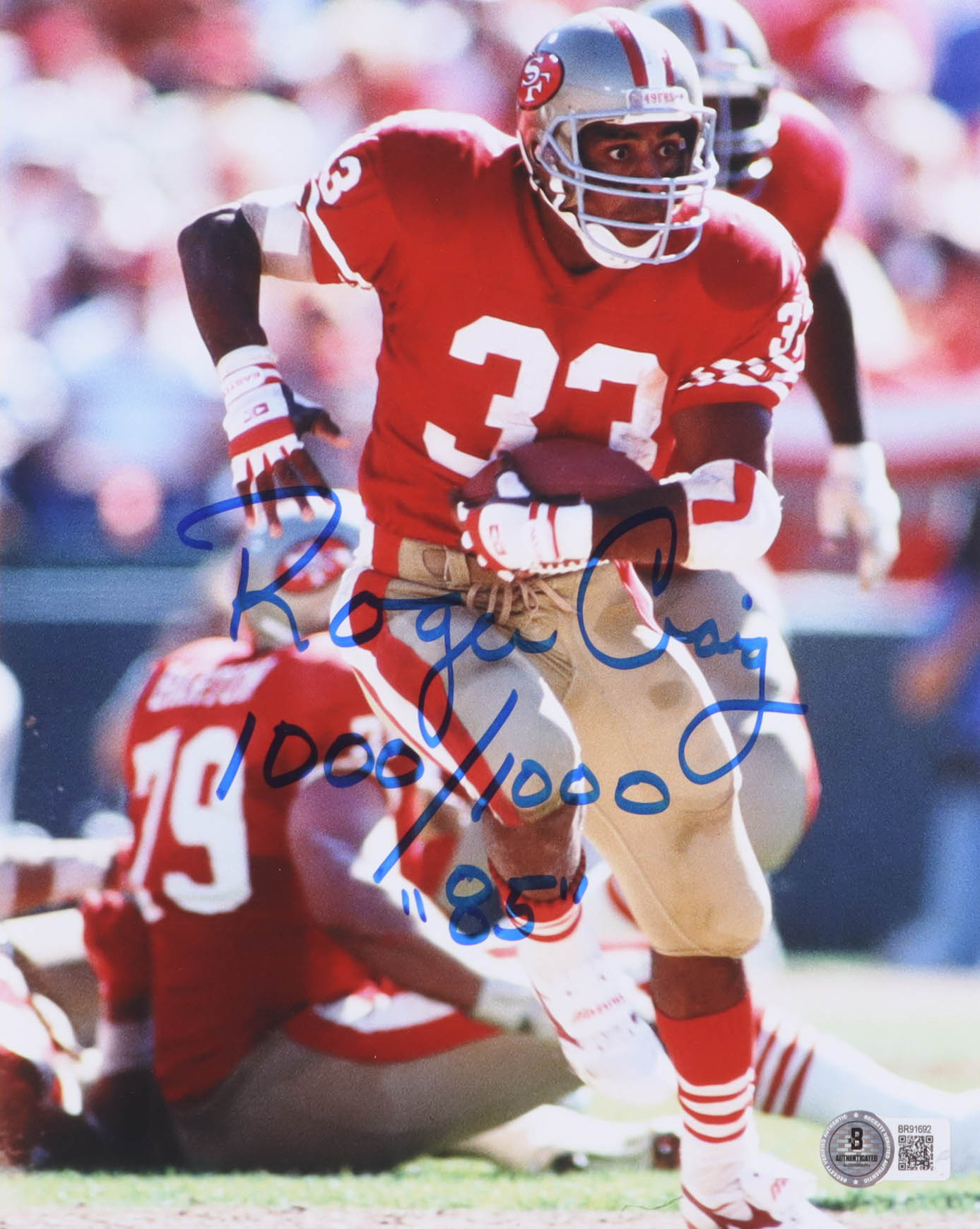 Roger Craig Signed 49ers 8x10 Photo Inscribed "1000/1000" & "85 ...