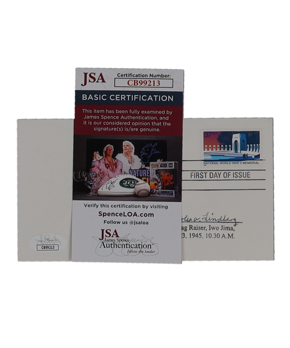 Charles Lindberg Signed "1st Flag Raiser" 1945 FDC Envelope (JSA) | Pristine Auction