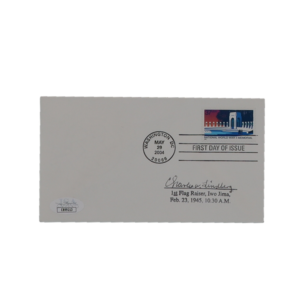 Charles Lindberg Signed "1st Flag Raiser" 1945 FDC Envelope (JSA ...