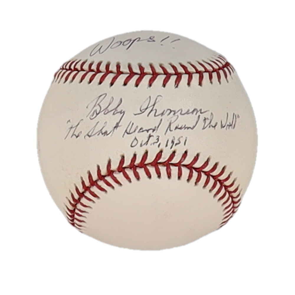 Ralph Branca & Bobby Thomson Signed ONL Baseball Inscribed "The Shot ...