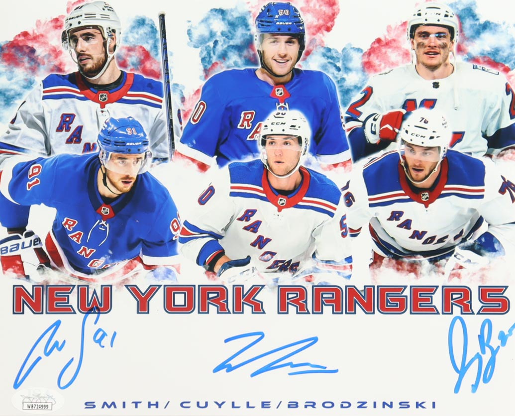 Reilly Smith, Will Cuylle & Jonny Brodzinski Signed Rangers 8x10 Photo ...