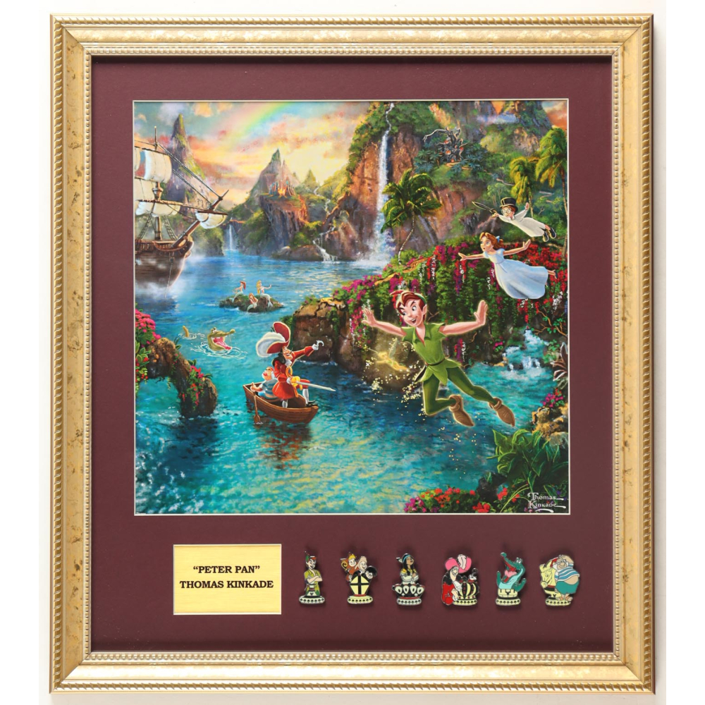 Thomas Kinkade "Peter Pan" Custom Framed Print Display With (6 ...