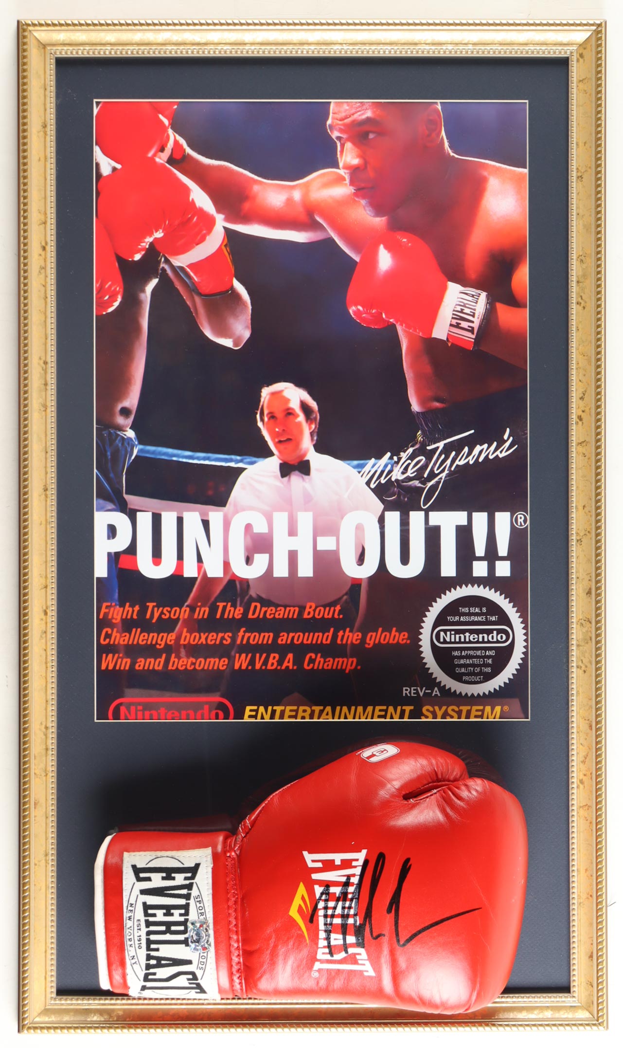 Mike Tyson Signed Custom Framed Everlast USA Boxing Glove Display With ...