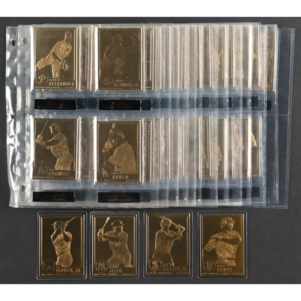 Complete Set of (50) Danbury Mint 22kt Gold Baseball Cards With ...