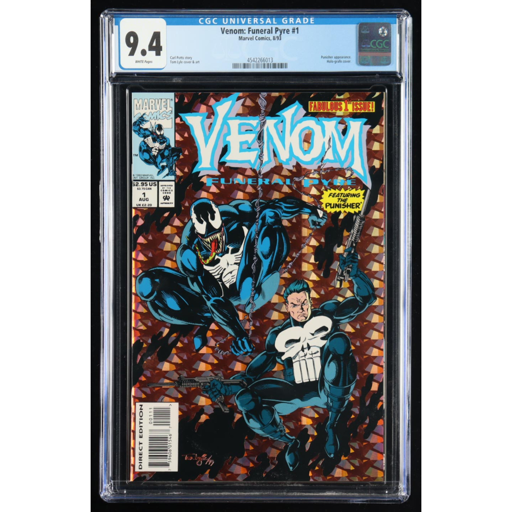 1993 "Venom: Funeral Pyre" Issue #1 Orange Foil Cover Marvel Comic Book ...