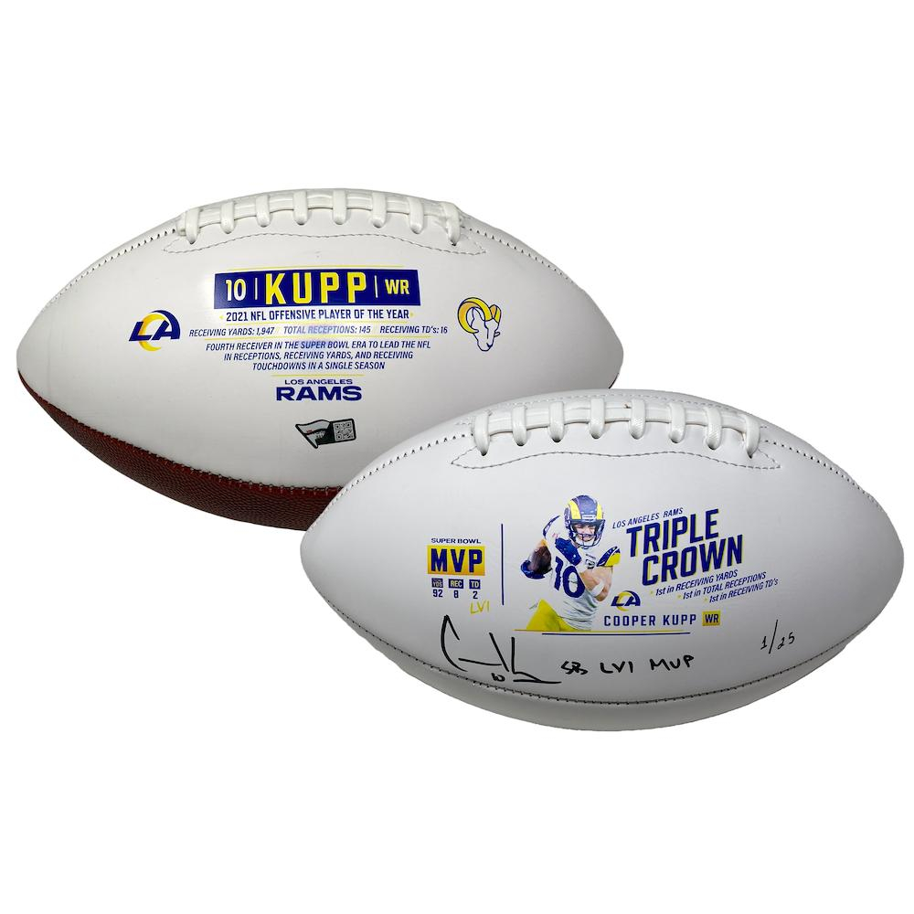 Cooper Kupp Signed Rams LE Triple Crown Logo Football Inscribed "SB LVI ...