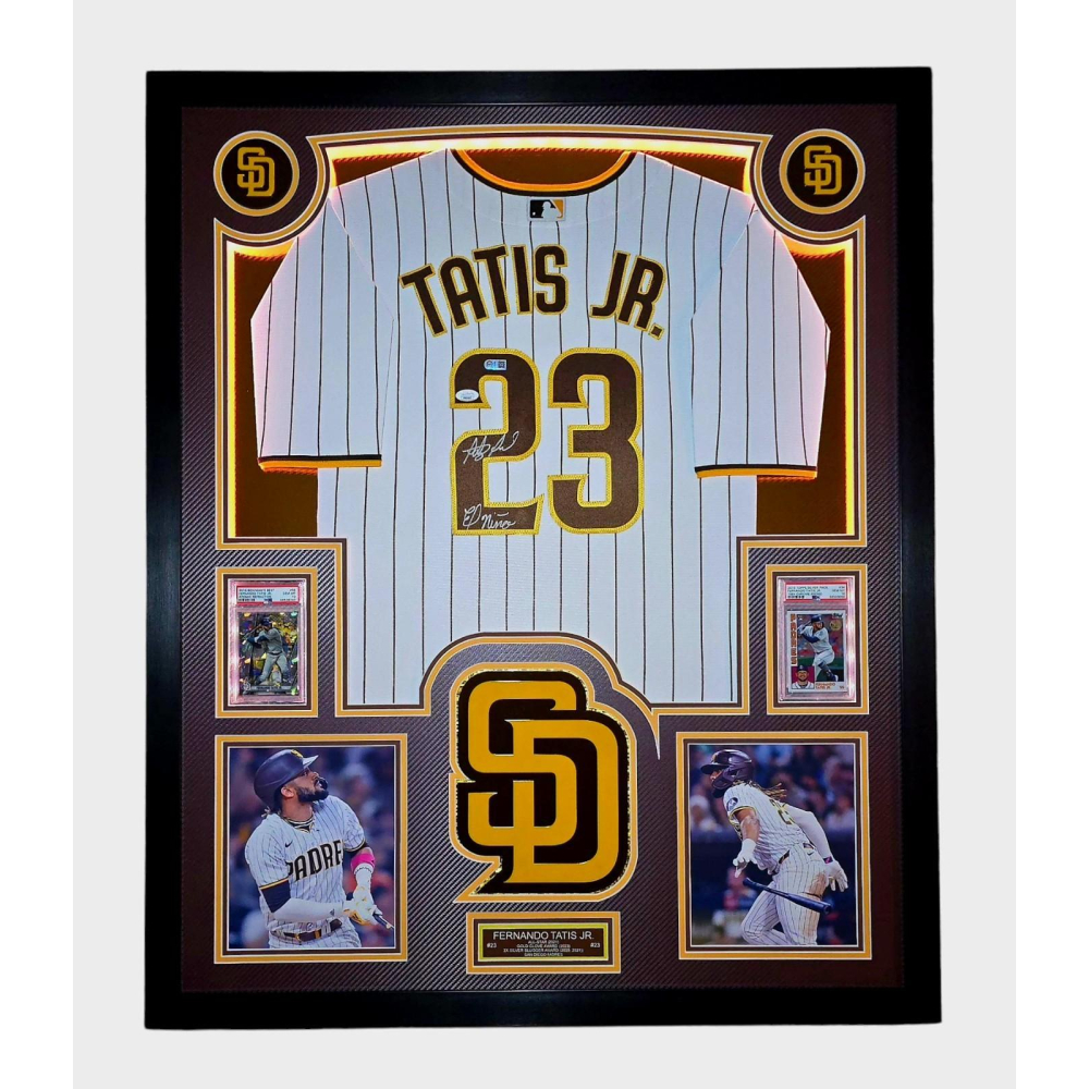 Fernando Tatis Jr. Signed Padres Custom Framed Nike Jersey Inscribed "El Nino" with LED Display ...