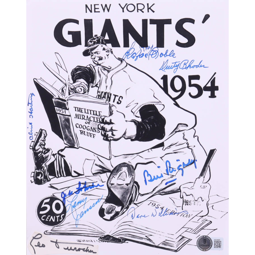 New York Giants Legends 8x10 Photo Signed by (8) With Dusty Rhodes ...