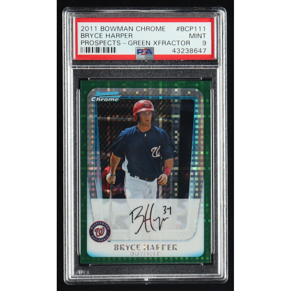 Bryce Harper 2011 Bowman Chrome Prospects Green X-Fractors #BCP111 RC ...