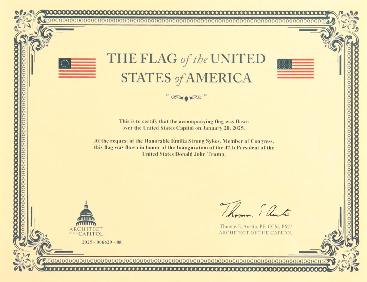 American Flag Flown Over the Capitol on January 20th, 2025 In ...