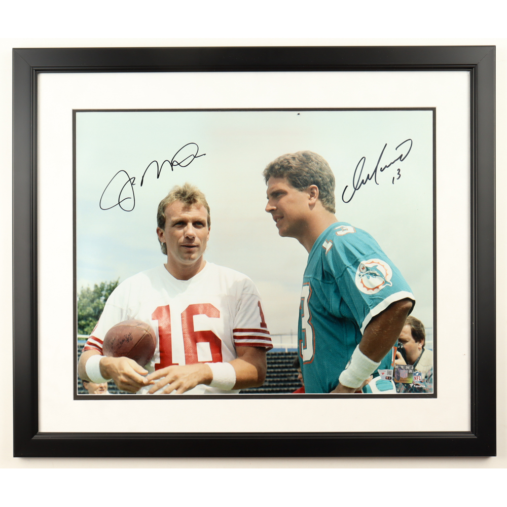 Joe Montana & Dan Marino Signed Custom Framed Photo Display (Fanatics ...
