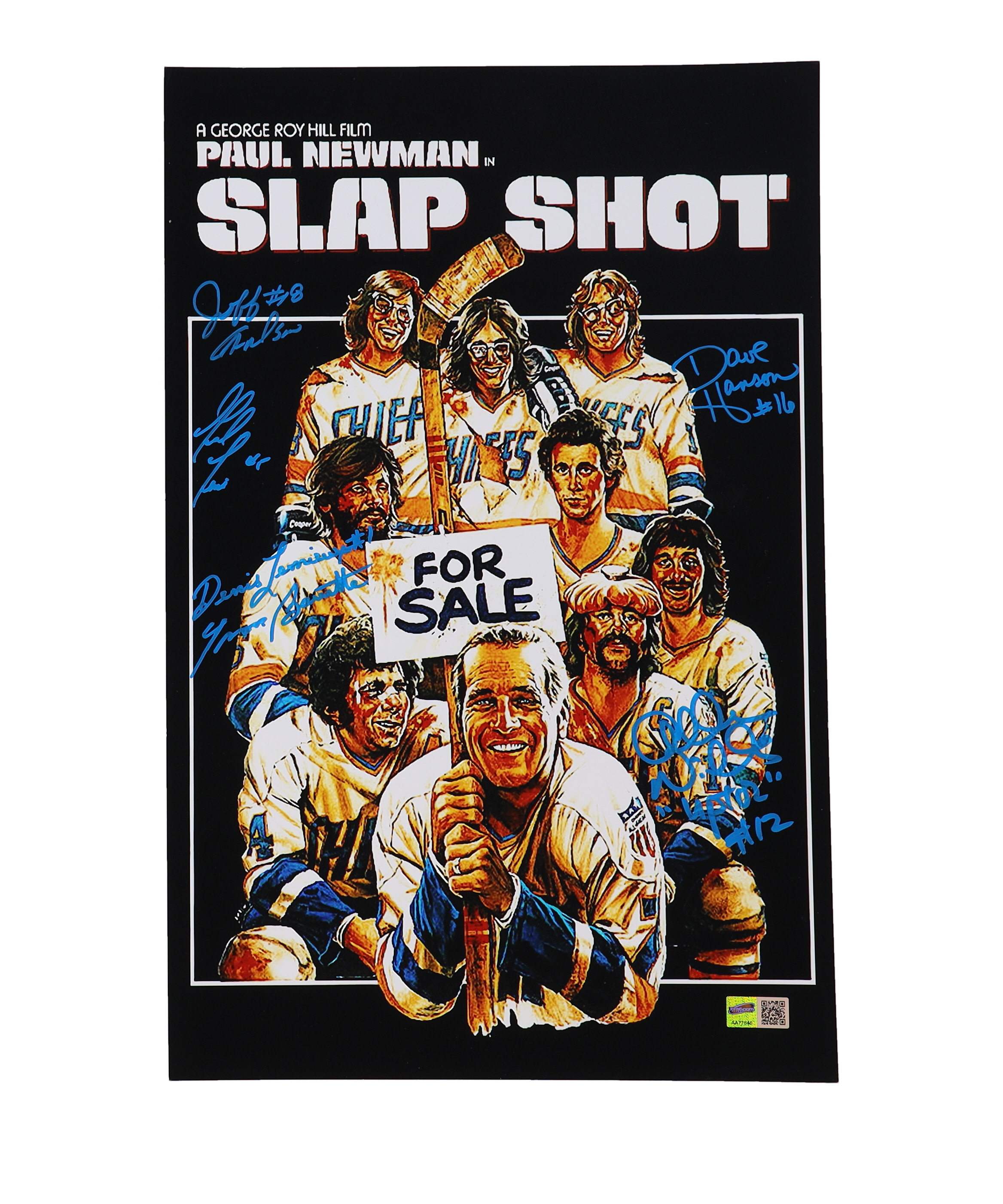 "Slap Shot" 11x17 Movie Poster Photo Signed & Inscribed By (5) with ...
