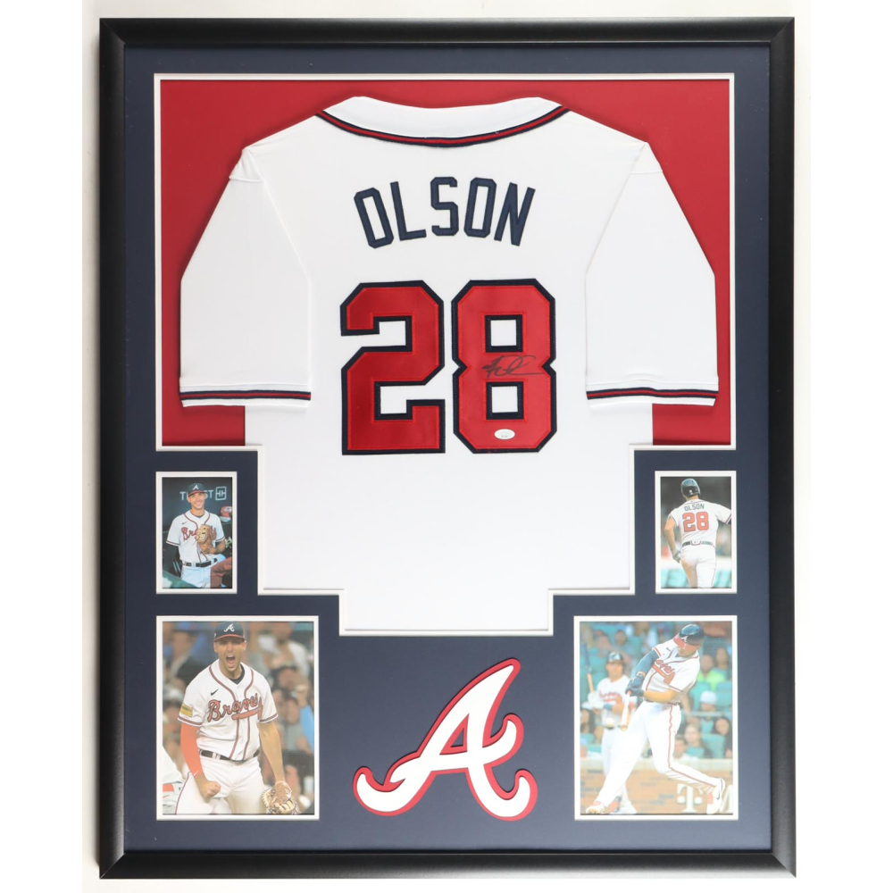 Matt Olson Signed Custom Framed Jersey Display (JSA) | Pristine Auction