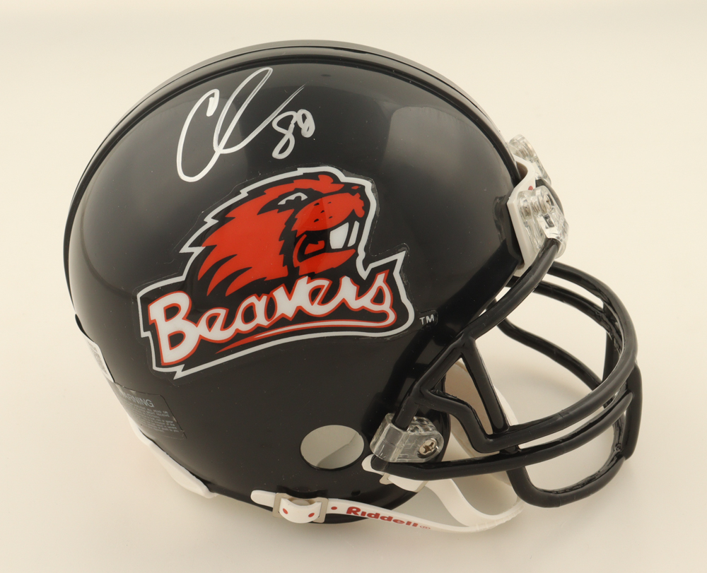 Chad Johnson Signed Oregon State Beavers Mini Helmet (Beckett ...