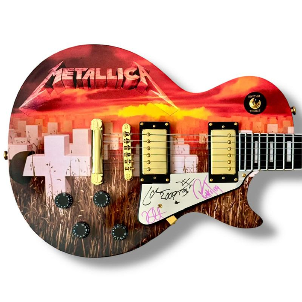 Metallica "Master of Puppets" Les Paul Electric Guitar Band-Signed By ...