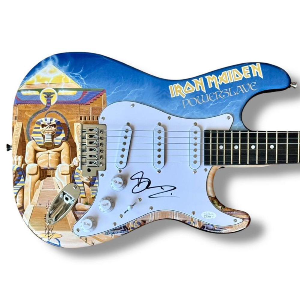 Bruce Dickinson Signed "Iron Maiden" Stratocaster Electric Guitar (JSA ...