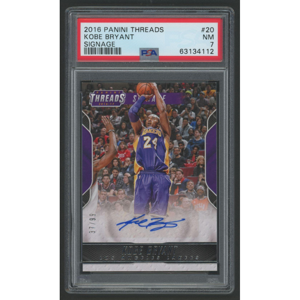 Kobe Bryant 2016-17 Panini Threads Signage #20 #37/99 (PSA 9 ...