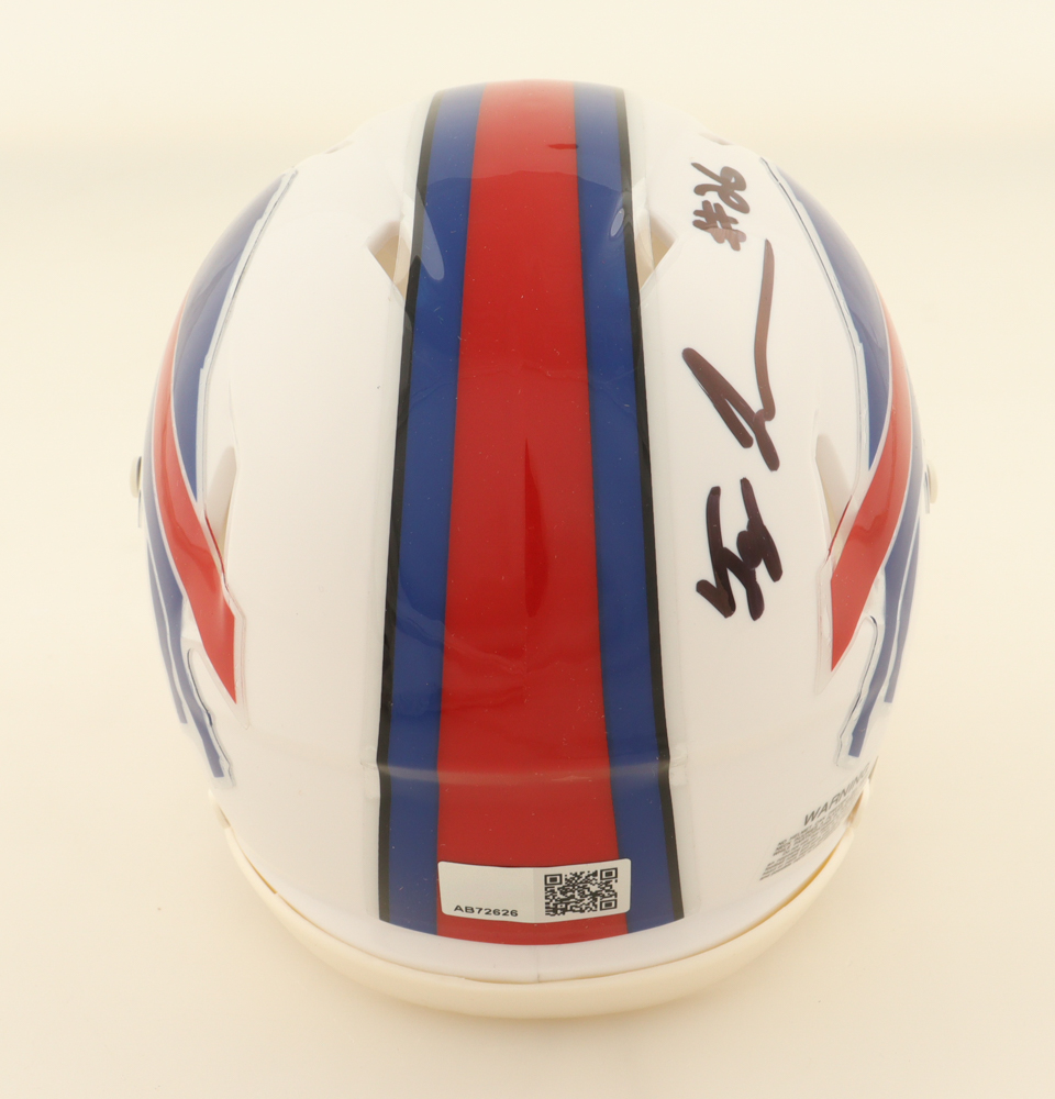 Ty Johnson Signed Bills Speed Mini Helmet (TSE) | Pristine Auction