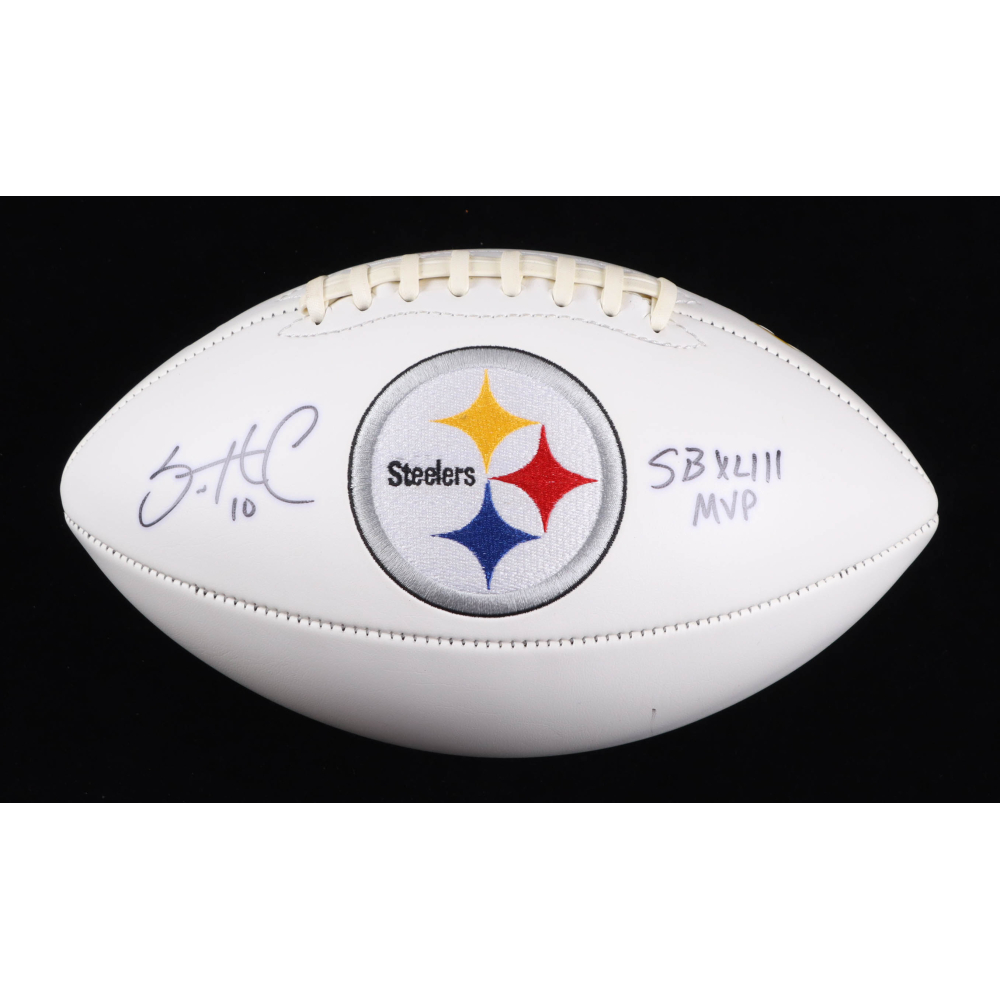 Santonio Holmes Signed Steelers Logo Football Inscribed "SB XLIII" (JSA ...