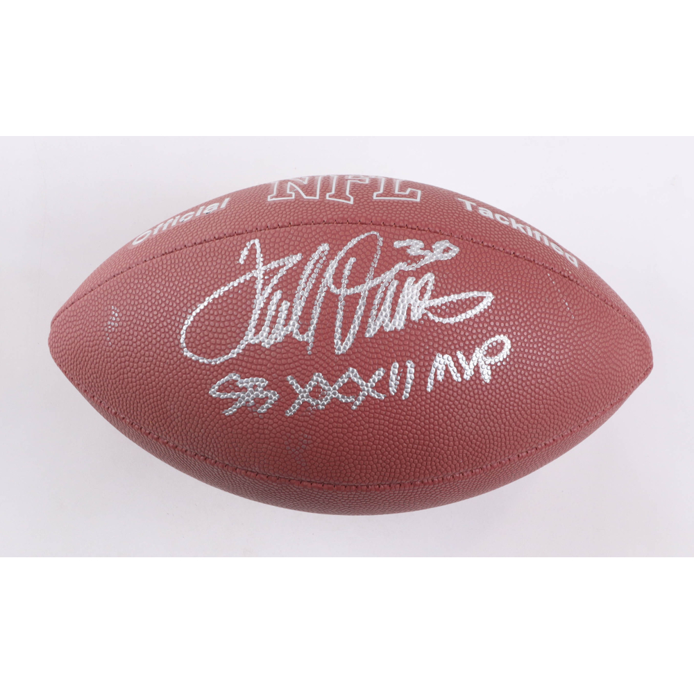 Terrell Davis Signed NFL MVP Official Football Inscribed "SB XXXII MVP ...