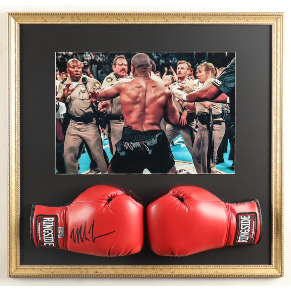 Mike Tyson Signed Custom Framed Pair Of Ringside Boxing Gloves Display ...