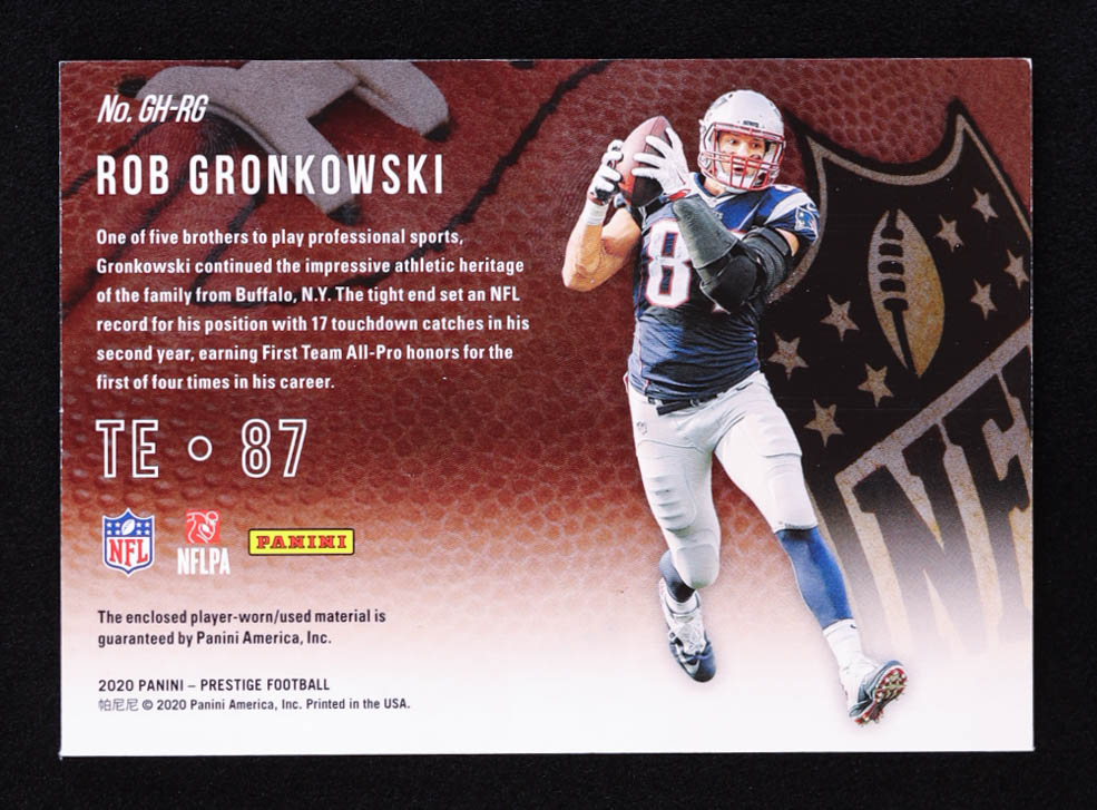 Rob Gronkowski 2020 Prestige Gridiron Heritage Jerseys #21 | Pristine ...