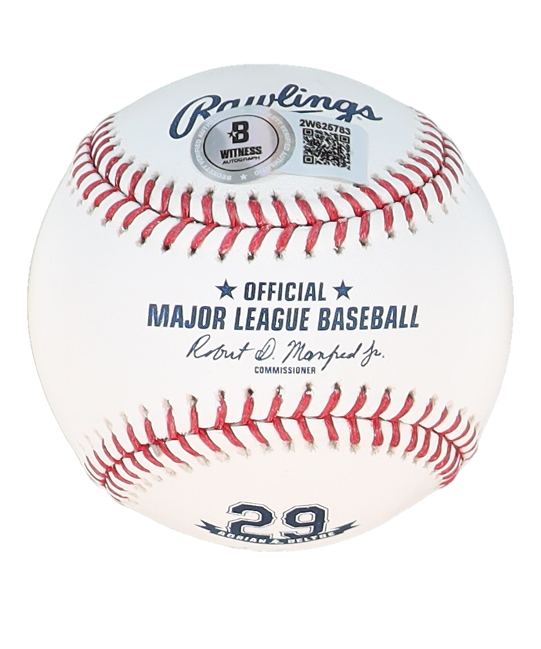 Adrian Beltre Signed OML Retirement Logo Baseball Inscribed "#29 ...