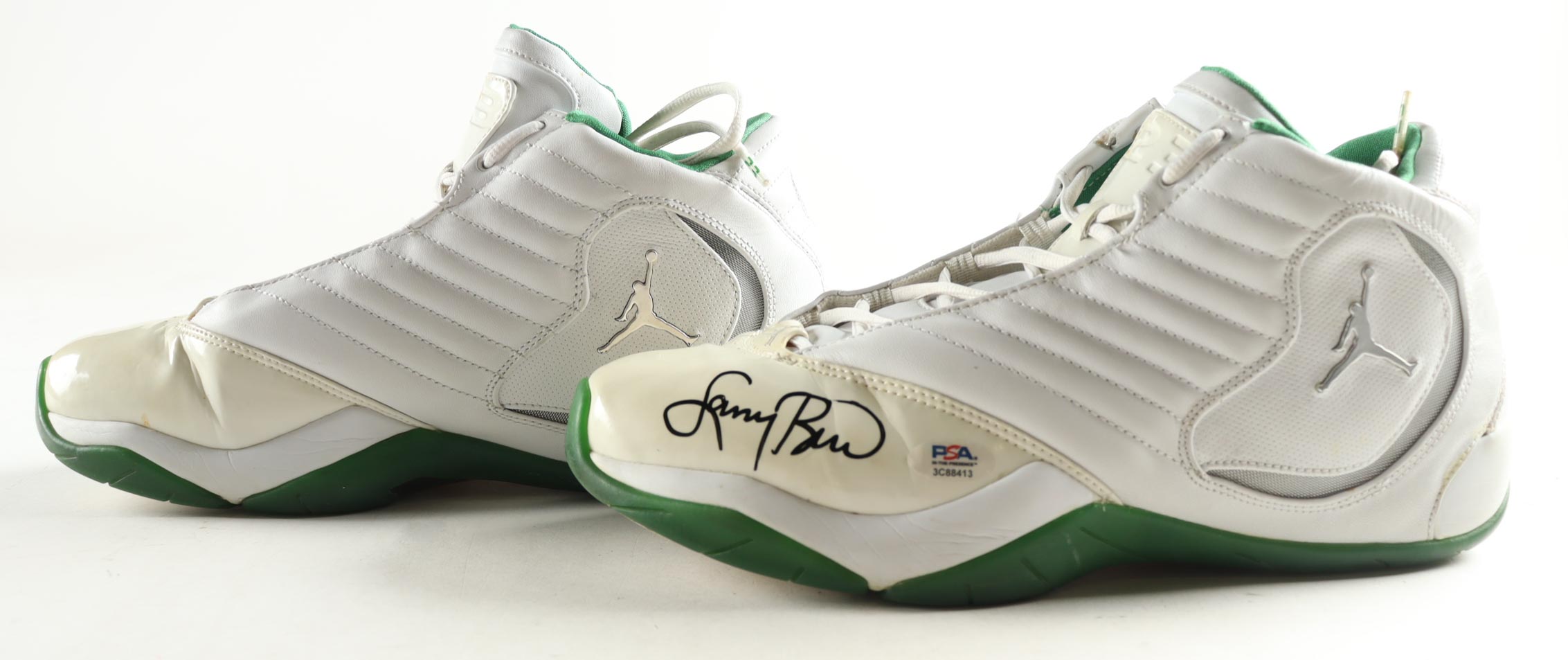 Larry Bird Signed Pair Of Nike Air Jordan Basketball Shoes (PSA ...