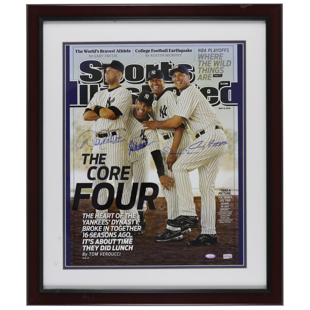 Yankees "The Core" Custom Framed Photo Signed By (4) with Derek Jeter ...