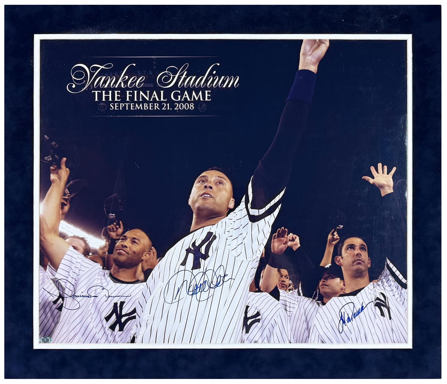 Derek Jeter, Mariano Rivera & Jorge Posada Signed "Yankee Stadium Final ...