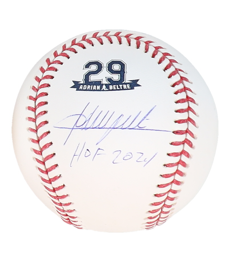 Adrian Beltre Signed OML Retirement Logo Baseball Inscribed "HOF 2024 ...