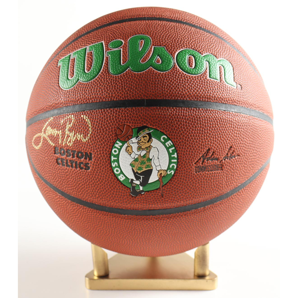 Larry Bird Signed Wilson Celtics Logo Basketball With Display Stand (PSA) | Pristine Auction