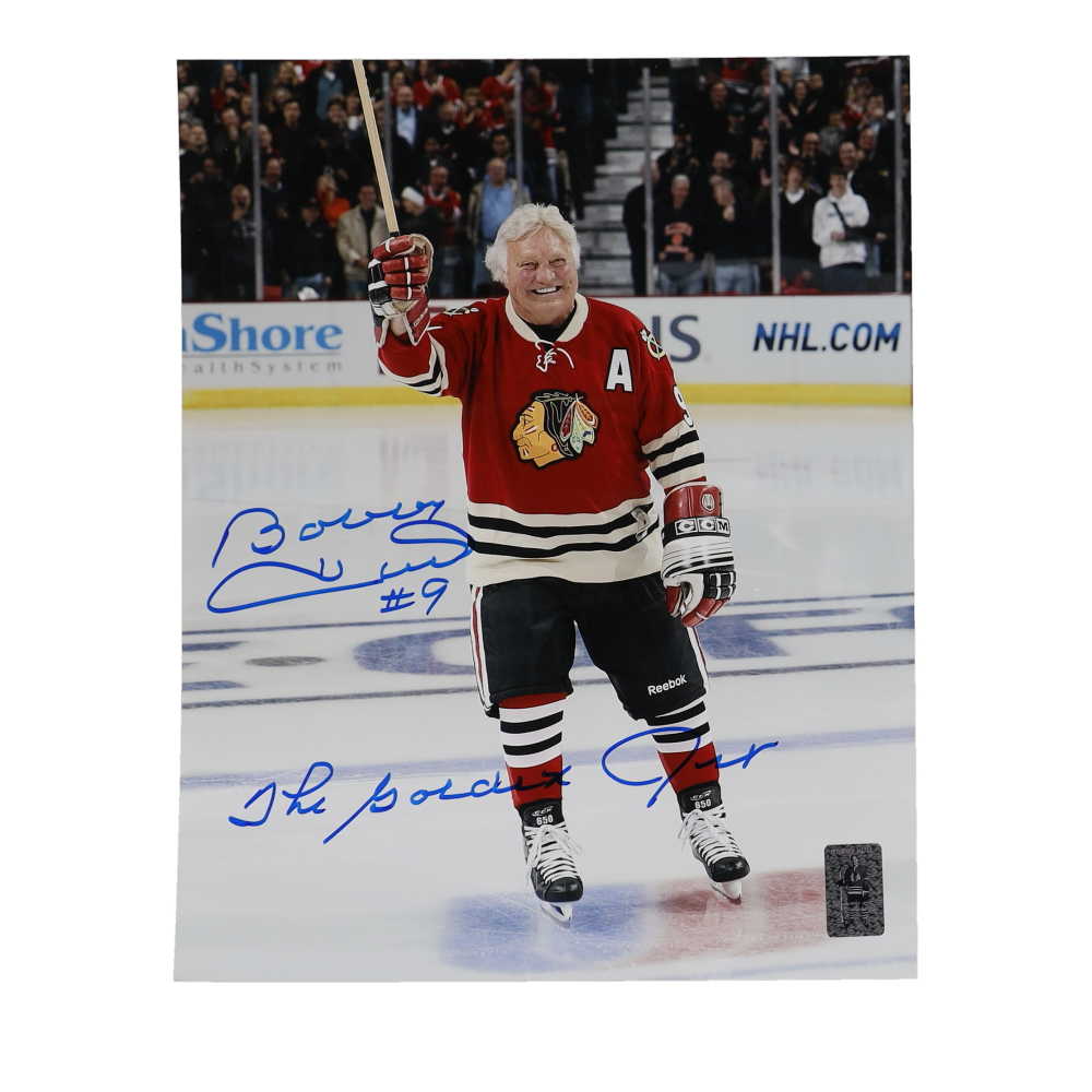 Bobby Hull Signed Blackhawks 8x10 Photo Inscribed "The Golden Jet ...