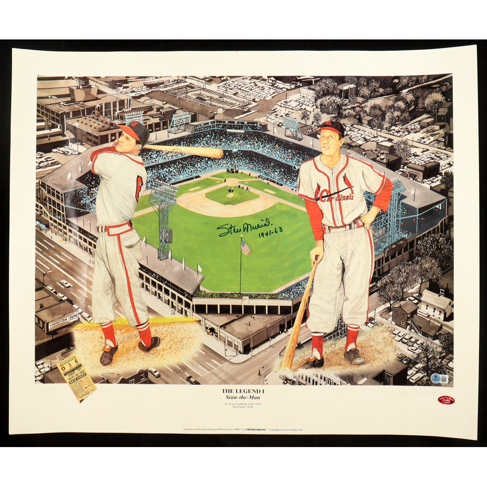 Stan Musial Signed "The Legend" 23x28 Lithograph (Beckett) | Pristine Auction
