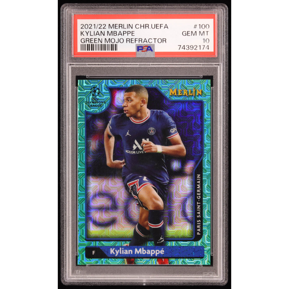 Kylian Mbappe 2021-22 Merlin UEFA Champions League Green Mojo ...