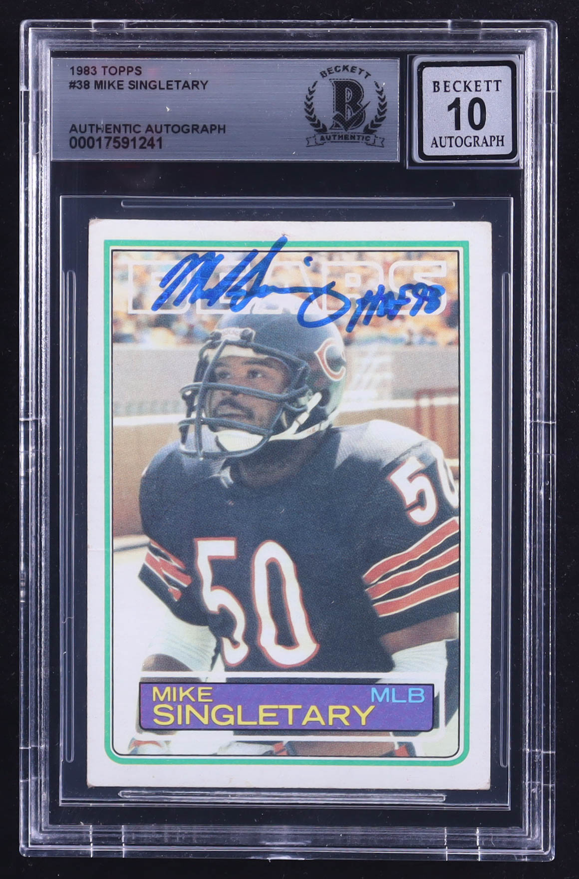 Mike Singletary Signed 1983 Topps #38 RC Inscribed "HOF 98" (BGS ...