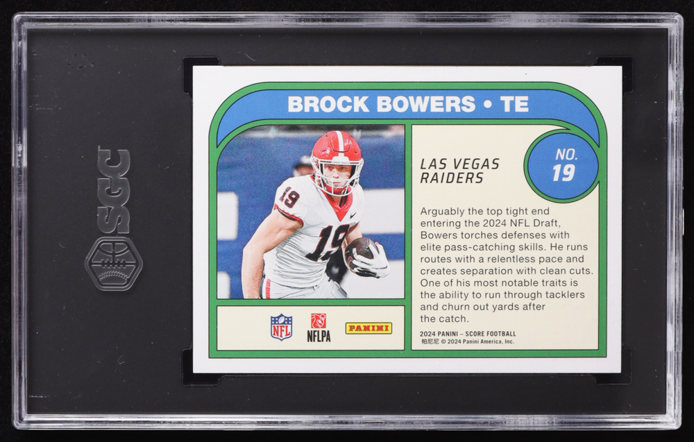 Brock Bowers 2024 Score Protential Red #19 RC (SGC 10) | Pristine Auction