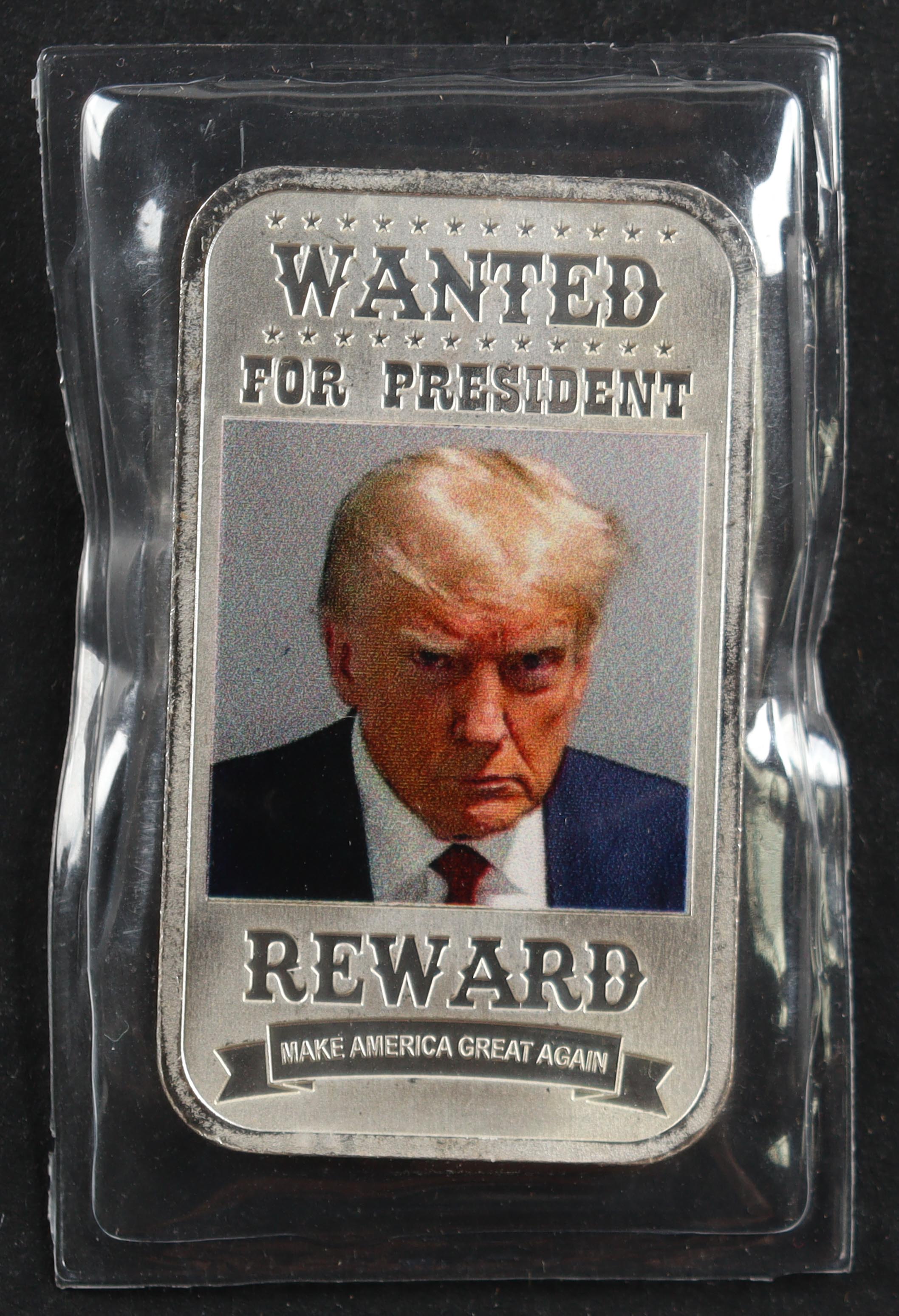 Donald Trump "Wanted For President" 1 oz .999 Fine Silver Bullion Bar | Pristine Auction